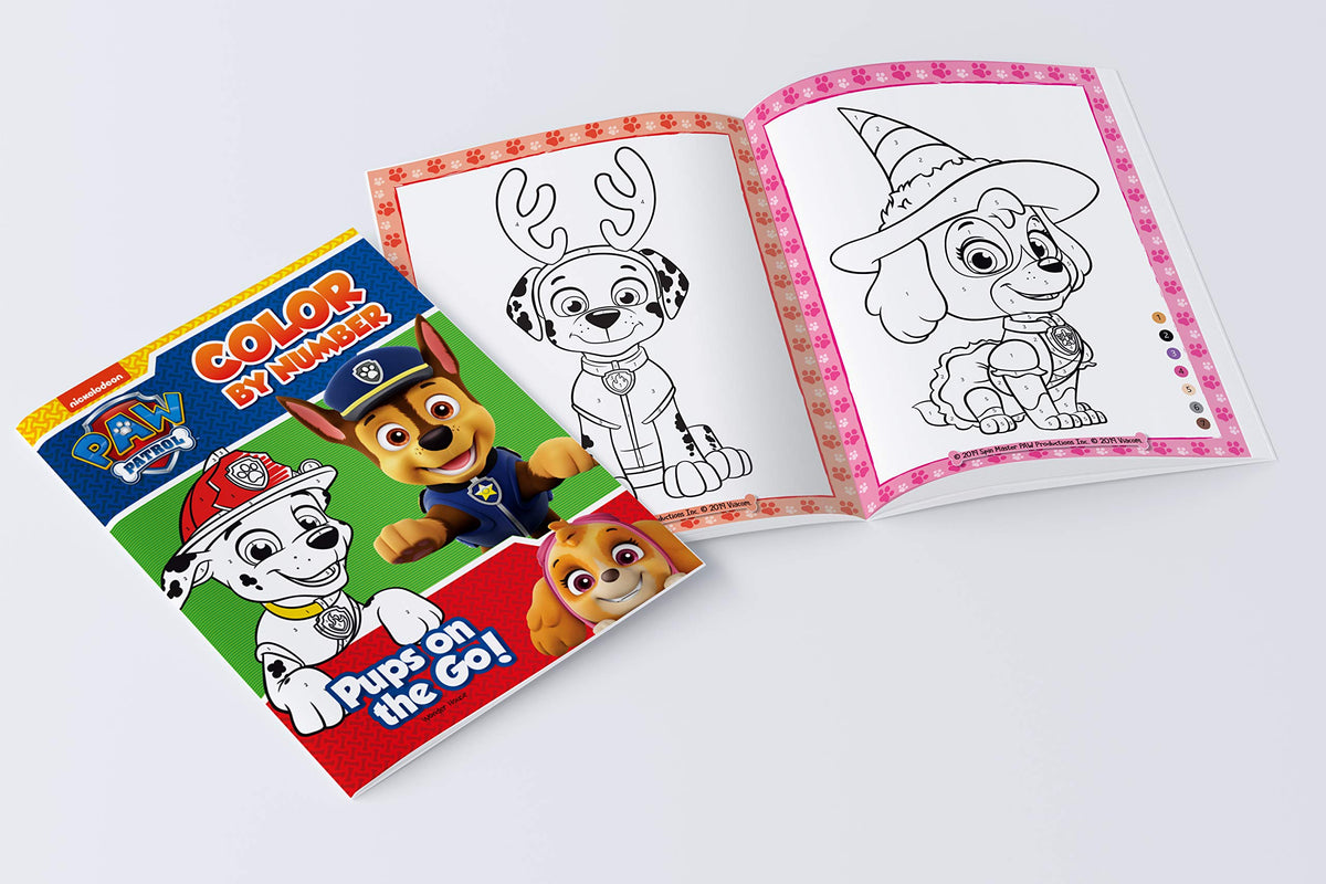 Paw Patrol Color By Number Super Boxset : Pack Of 4 Coloring Books For