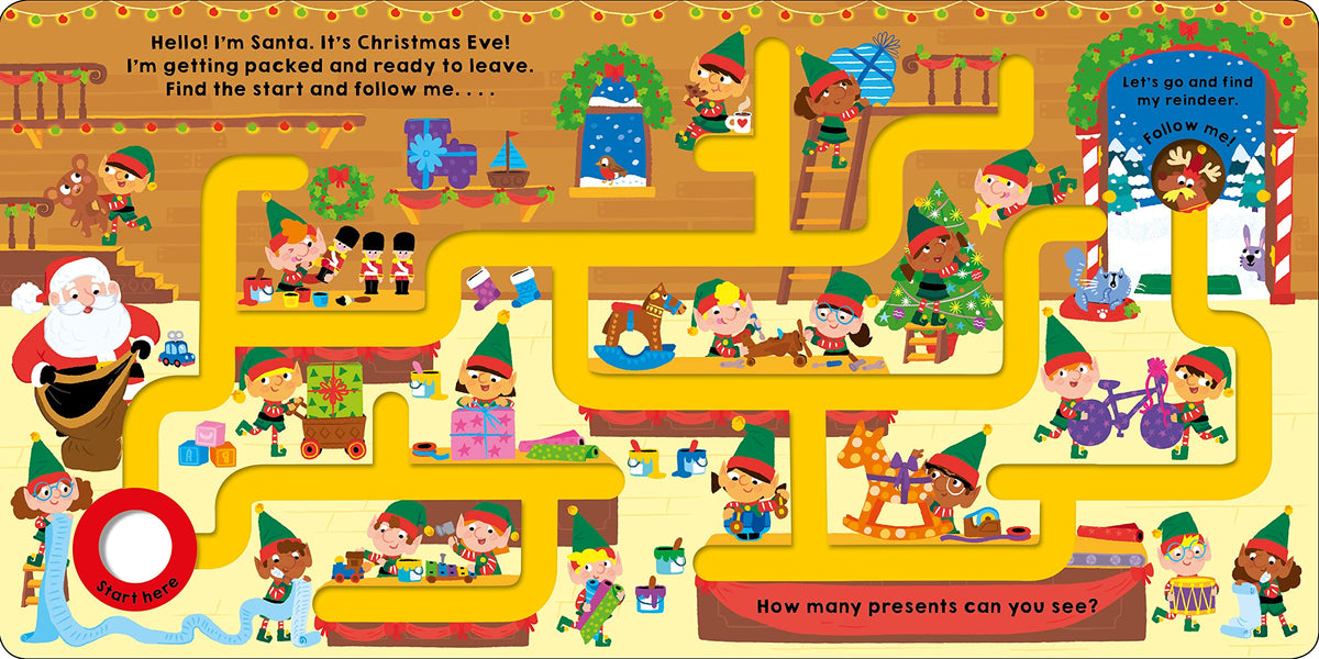 Maze Book : Follow Me Santa - Board Book